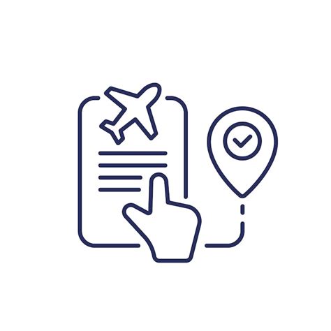 Premium Vector Flight Booking Icon Line Vector