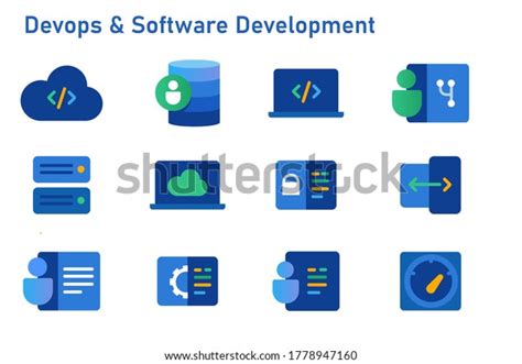 Devops Software Development Icon Set Coding Stock Vector Royalty Free 1778947160 Shutterstock