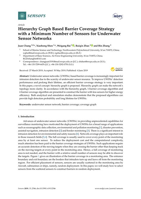 Pdf Hierarchy Graph Based Barrier Coverage Strategy With A Minimum Number Of Sensors For
