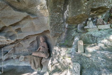 Mount Nokogiri Nokogiriyama Cave With Some Of The 1500 Arhat Or Rakan