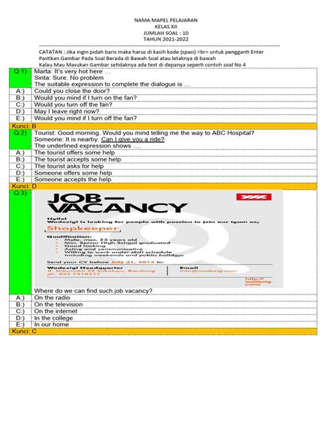Format Soal Bhs Inggris Ambk 2023 Pdf Traffic Collision Earthquakes