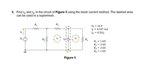 solved find i and ig in the circuit of figure 5 using the mesh current