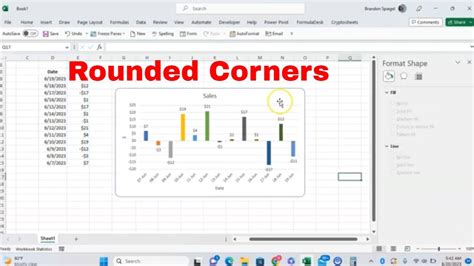 How To Edit A Chart So The Corners Are Rounded In Microsoft Excel