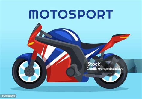경주 Motosport 속도 자전거 템플릿 손으로 그린 만화 플랫 일러스트 레이 션 스포츠 또는 챔피언십 경주 스포츠웨어 및 장비를 착용하여 Championship에 대한