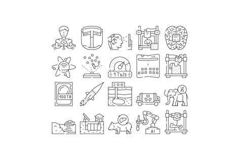 Future Technology Digital Data Icons Set Vector 4455807