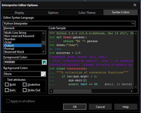 issue 960 details python interpreter window font color problem