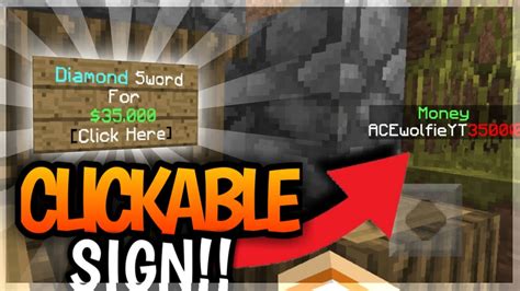 Clickable Shop Sign In Minecraft Bedrock Edition Using Scoreboard Commands Youtube