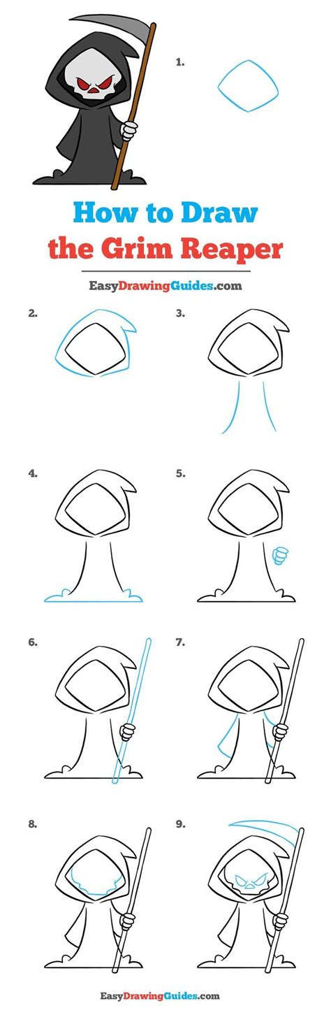 Learn How To Draw The Grim Reaper Easy Step By Step Drawing Tutorial