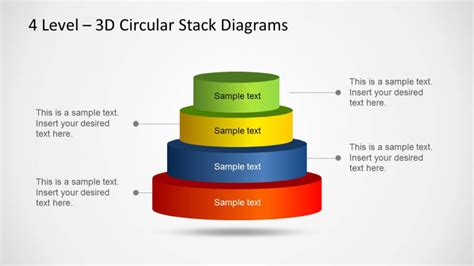 3d Circular Stack Diagram다이어그램 For 무료ppt템플릿 With 4 Levels
