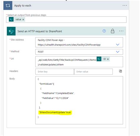 solved how to update a sharepoint field without updating power