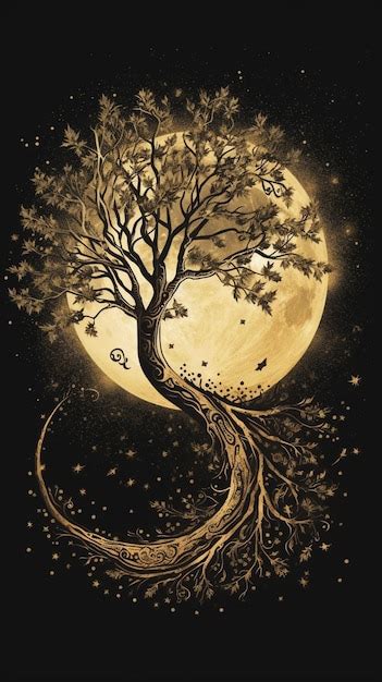 Premium AI Image The Tree Of Life Is A Symbol Of The Moon