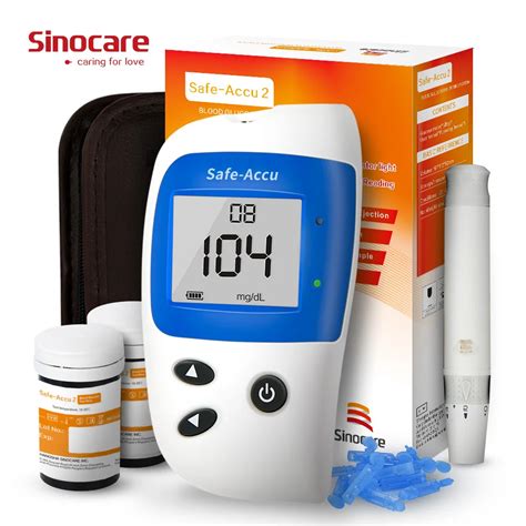 Sinocare Safe Accu2 Mg DL Mmol L Blood Glucose Meter Diabetes Tester Kit Glucometer With Test