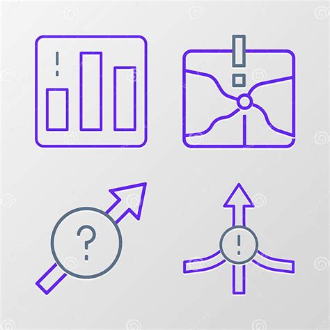 set line arrow intersection point and pie chart infographic icon