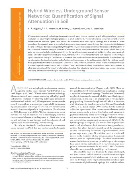 Pdf Hybrid Wireless Underground Sensor Networks Quantification Of