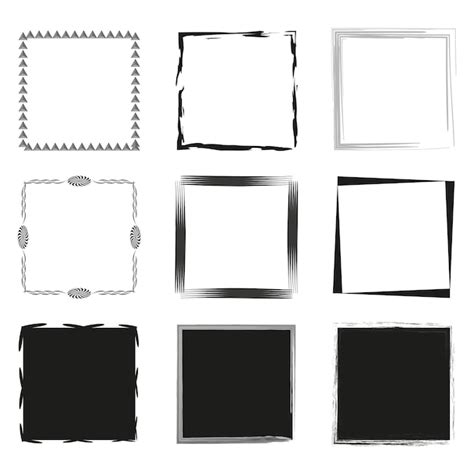 Premium Vector Assorted Square Frames Collection Handdrawn Borders