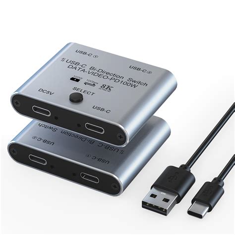 K USB C Switch Splitter USB C Switcher For Computers Bi Directional USB C KVM Switch In