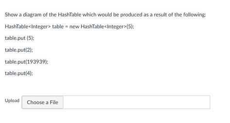 Solved Show A Diagram Of The Hashtable Which Would Be