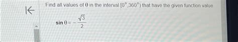 Solved Find all values of θ in the interval that Chegg