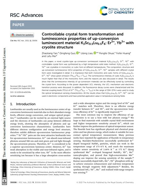 Pdf Controllable Crystal Form Transformation And Luminescence