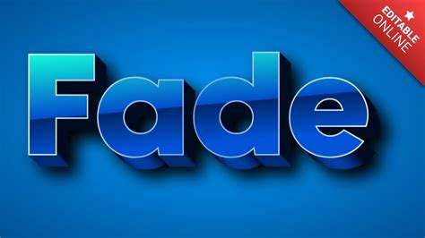 Fade Blue 3d Text Effect Generator