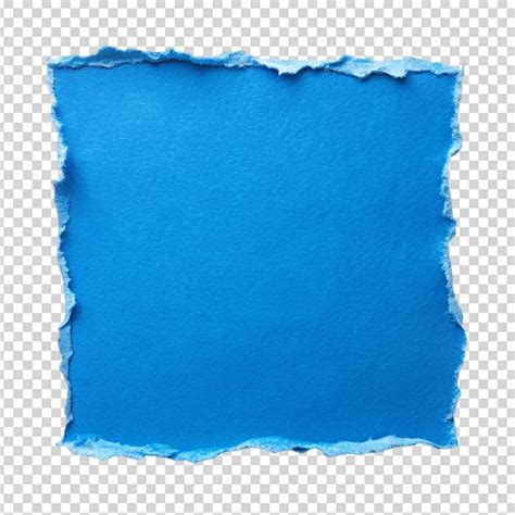 Голубая разорванная бумага изолированный белый фон Премиум Ai сгенерированный Psd