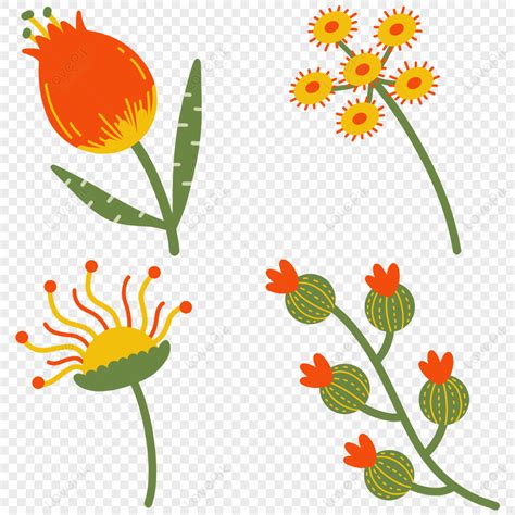 봄 귀여운 꽃 낙서 구성 간단한 만화 일러스트봄 장식신선한 꽃 Png 일러스트 무료 다운로드 Lovepik