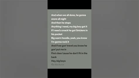 Sza - big boy (lyrics spotify version) - YouTube