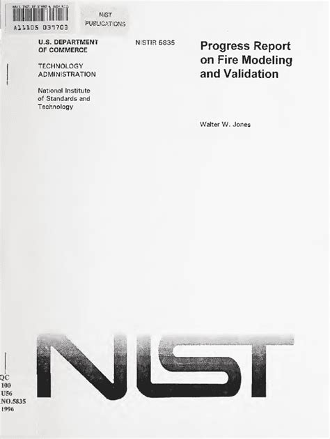 Fillable Online Nvlpubs Nist Progress Report On Fire Modeling And Validation Fax Email Print