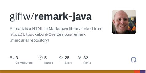 Github Lwremark Java Remark Is A Html To Markdown Library Forked