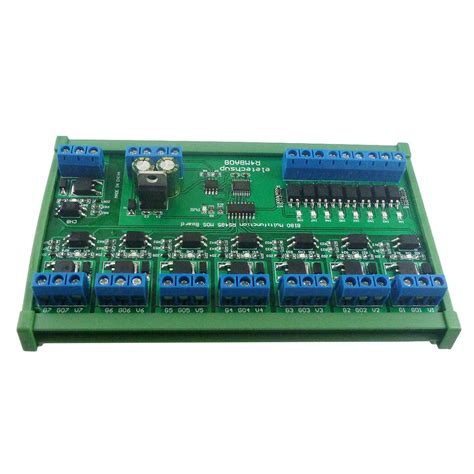 dc 12v 24v 8 isolated io din35 c45 rail box uart rs485 mosfet module modbus rtu control switch