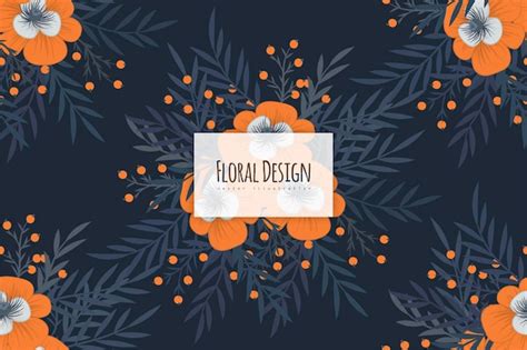 벡터 배경에서 완벽 한 꽃 패턴 프리미엄 벡터