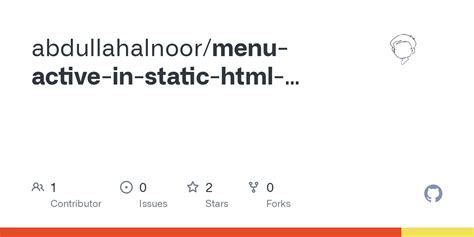 GitHub Abdullahalnoor Menu Active In Static Html Page