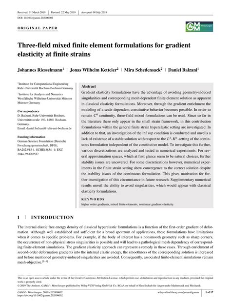 pdf three‐field mixed finite element formulations for gradient