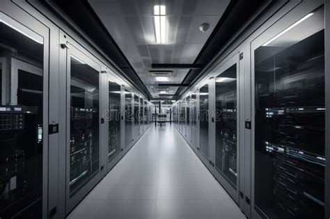 Data Center With Security System In Place Including 24 Hour Guard And Camera Surveillance Stock