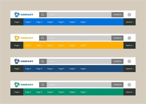 premium vector header design in vector format search button included