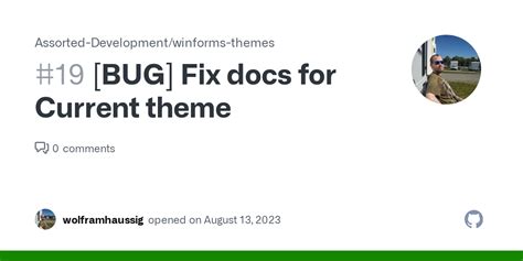 Bug Fix Docs For Current Theme · Issue 19 · Assorted Developmentwinforms Themes · Github