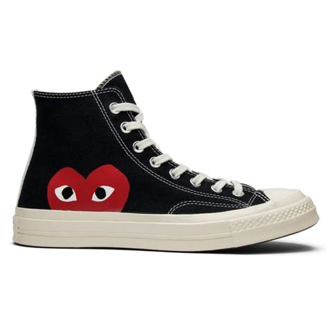 Cdg Converse Big Heart Black Sparkle Online