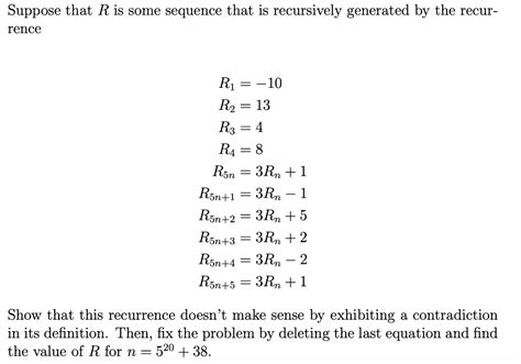 solved suppose that r is some sequence that is recursively