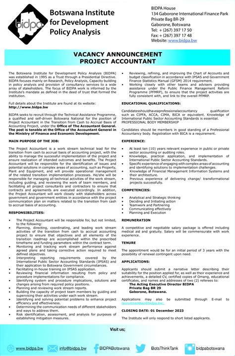 Join Our Team Botswana Institute For Development Policy Analysis