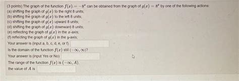 solved 3 points the graph of the function f x −8x can be