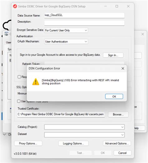 Having Problem Adding Dsn With Simba Odbc Driver For Bigquery Rbigquery