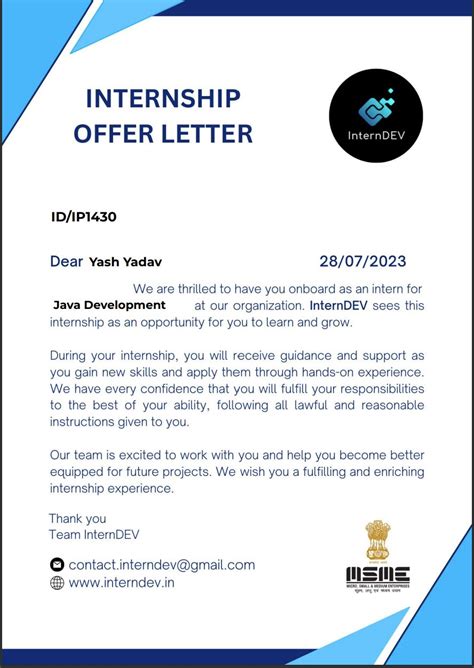 Yash Yadav On Linkedin Interndev Javadeveloper Internship2023