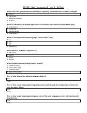 CS 3305 Unit 1 Self Test Pdf CS 3305 Web Programming 2 Unit 1 Self Test What Is The