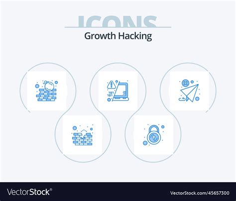 Hacking Blue Icon Pack 5 Icon Design Forward Warn Vector Image