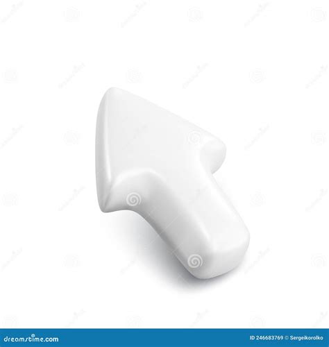 Realistic D Cursor Arrow Or Mouse Pointer With Soft Shadow On White Background Stock Vector