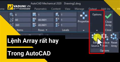 Lệnh Array Rất Hay Trong Autocad Vadunivn
