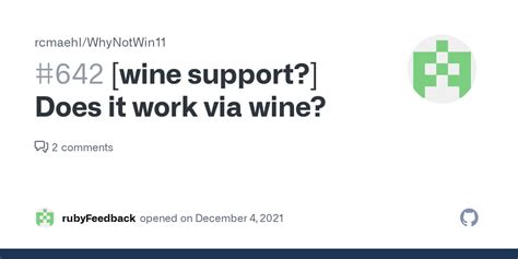 Wine Support Does It Work Via Wine Issue Rcmaehl WhyNotWin GitHub