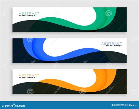 Pack Of Abstract Web Header Layout For Modern Website Backdrop Stock Vector Illustration Of