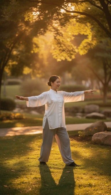Free Sunset Tai Chi Image Woman Taichi Sunset Download At Stockcake