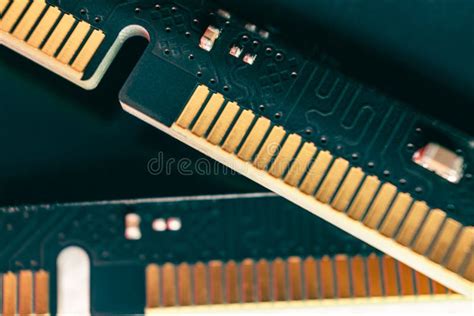 Ddr4 Dram Memory Components Electrical Contact Stock Image Image Of